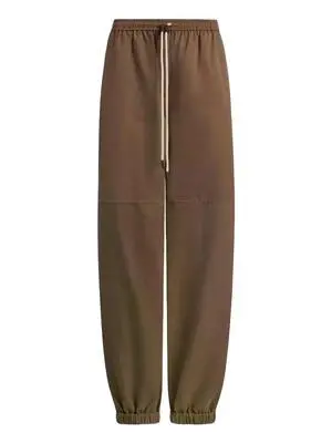 12 STOREEZ Drawstring Track Pants - Brown