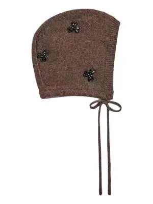 Simone Rocha Crystal-embellished Bonnet - Brown