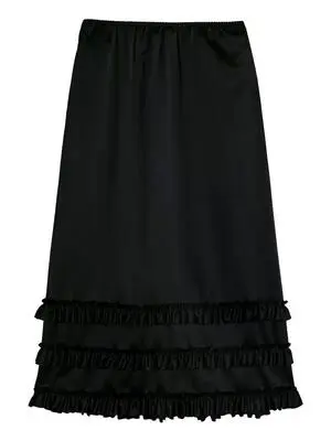 Simone Rocha Tiered Ruffle Midi Skirt - Black