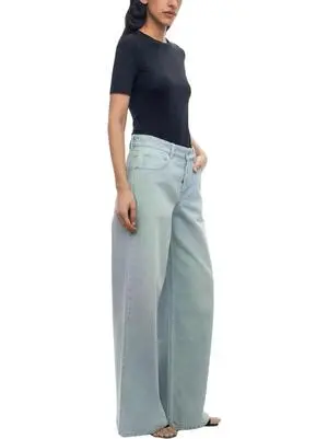 12 STOREEZ Button-fastening Wide-leg Jeans - Blue