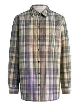 12 STOREEZ Marilyn Check-pattern Cotton Shirt - Neutrals