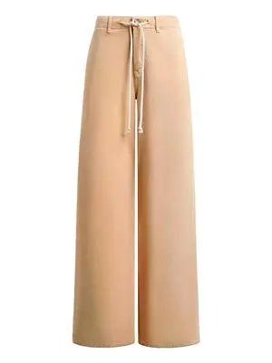 12 STOREEZ Drawstring Wide-leg Jeans - Neutrals