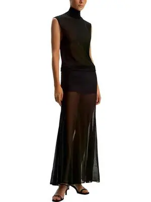 12 STOREEZ Sleeveless Turtleneck Maxi Dress - Black