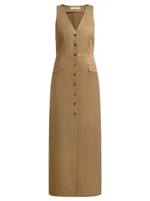 12 STOREEZ Sleeveless Button-up Maxi Dress - Neutrals