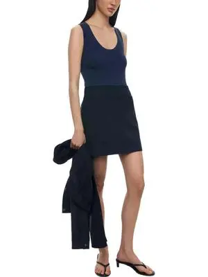 12 STOREEZ Zoe Ribbed-knit Tank Top - Blue