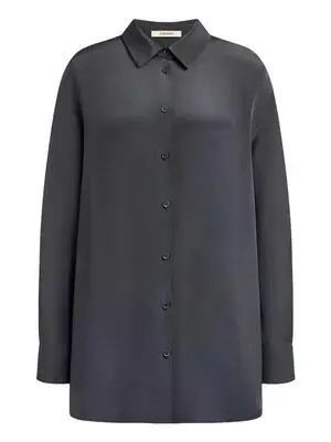 12 STOREEZ Mulberry Silk Shirt - Grey