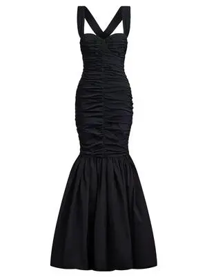 12 STOREEZ Pavlova Ruched Taffeta Dress - Black