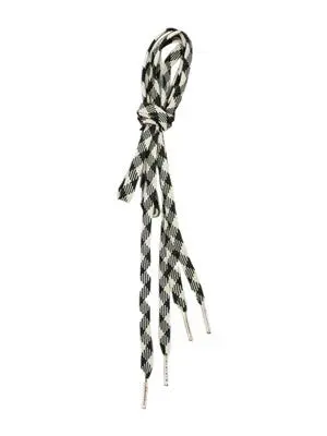 GOLDEN GOOSE Check Pattern Laces With Logo-engraved Aglets - Neutrals