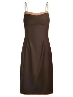 12 STOREEZ Lace-trim Mini Dress - Brown