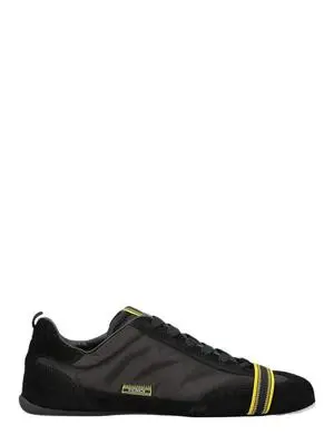 Fendi Suede And Fabric Low Top Sneakers - Black