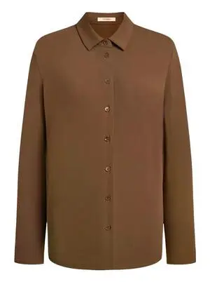 12 STOREEZ Long-sleeve Jersey Shirt - Brown