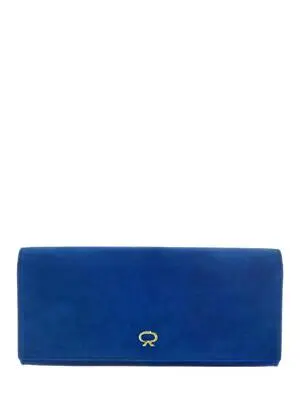 GIANVITO ROSSI Monica Suede Clutch Bag - Blue