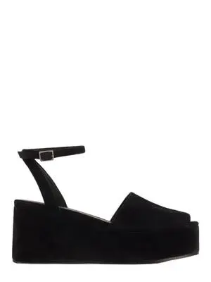 12 STOREEZ Platform Sandals With Ankle Strap - Black