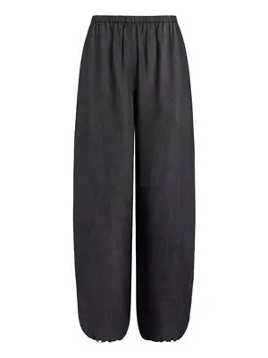12 STOREEZ Delave Linen Drawstring Trousers - Grey