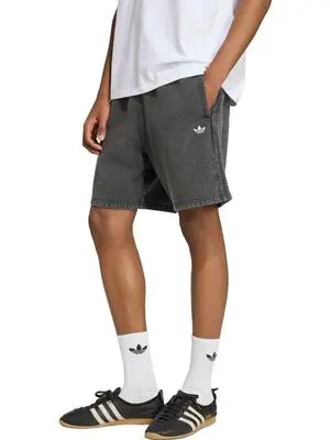 Adidas Originals Trefoil Essentials Washed Fleece Shorts - Black