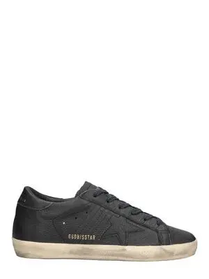 GOLDEN GOOSE Leather Superstar Sneakers - Navy