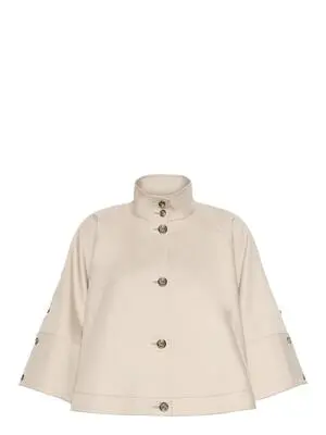 Max Mara Cotton Cropped Jacket With Funnel Neck - Grey