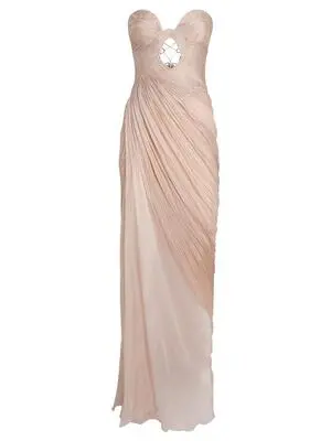 MARIA LUCIA HOHAN Strapless Draped Gown - Pink