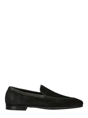 John Lobb Suede Tyne Ii Loafers - Black