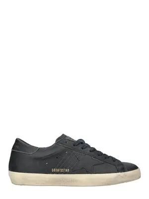 GOLDEN GOOSE Leather Super-star Sneakers - Navy