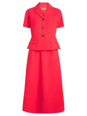 EMILIA WICKSTEAD Wool Alexina Midi Dress - Red