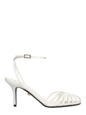 ALEVI MILANO Blake Satin Heeled Sandals 75 - White