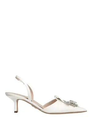 Rodo Satin Dafne Slingback Heels 75 - White