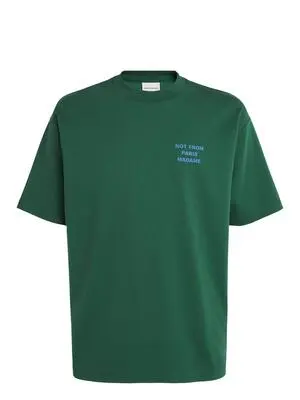 Drole De Monsieur Cotton Slogan T-shirt - Green