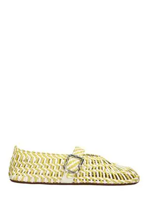 Alaïa Braided Leather Ballerina Flats - Yellow