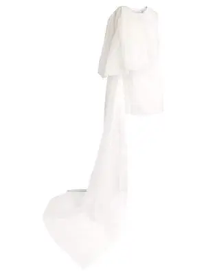 ZIYAD BUAINAIN Silk Organza Bow Mini Dress - Ivory