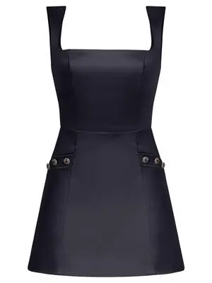 TIA DORRAINE Embellished Satin Mini Dress - Black