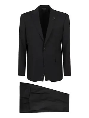 LARDINI Lardini Men's Single-Breasted Wool-Lyocell Suit Jacket With Chest Pocket And Buttoned Cuffs Blu