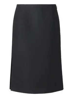 Fendi FENDI Wool-Silk Skirt With Side Slits Nero