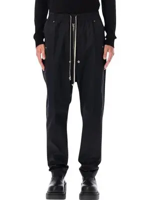 Rick Owens RICK OWENS Bela Heavy Poplin Utility Trousers With Exposed Center Zip And Dropped Crotch Nero