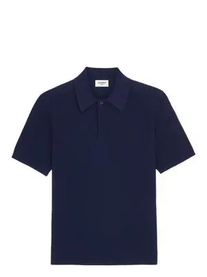 SAINT LAURENT Saint Laurent Short-Sleeve Cotton Polo With Rib-Knit Trim And Concealed Half-Button Placket