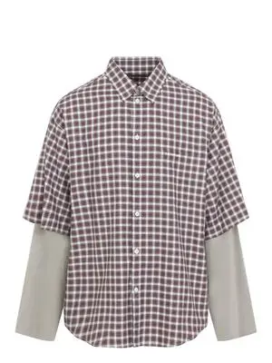 Balenciaga Wrong Sleeve Cotton Shirt For - Red
