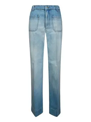 Victoria Beckham Alina Regular Fit Jeans - Blu
