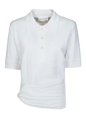 Victoria Beckham Victoria Beckham Tailored Polo With Cropped Slim Fit Bianco