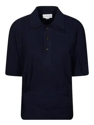 Victoria Beckham Twisted Polo Top - Blu
