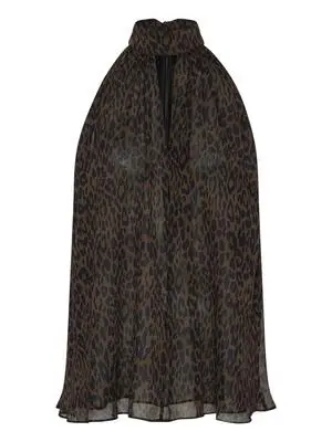 ROTATE BY BIRGER CHRISTENSEN Halterneck Bow Detail Top - Marrone