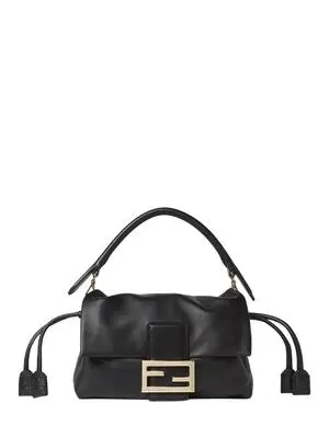 Fendi Mini Leather Shoulder Bag With Detachable Strap - Nero