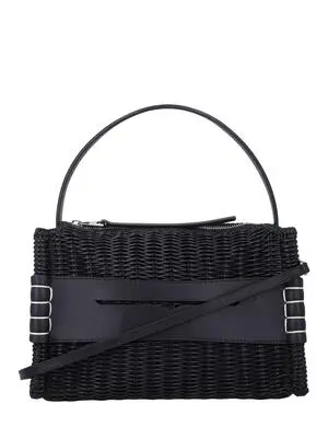 JW Anderson Mini Woven Leather Loafer Handbag - Nero