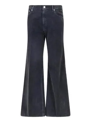 HAIKURE Cotton Flared Trousers - Black