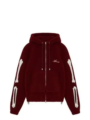 Amiri Bone Detail Zip-up Hoodie - Rosso