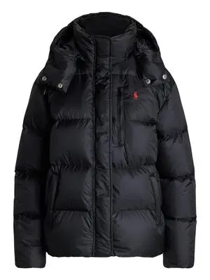 Ralph Lauren Recycled Nylon Quilted Padded Coat With Detachable Hood - Black
