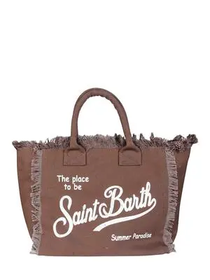 MC2 SAINT BARTH MC2 SAINT BARTH Tote Bag With Fringed Trim Marrone