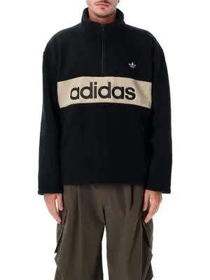 ADIDAS ORIGINALS Fleece Zip-up With Logo Detail - Nero