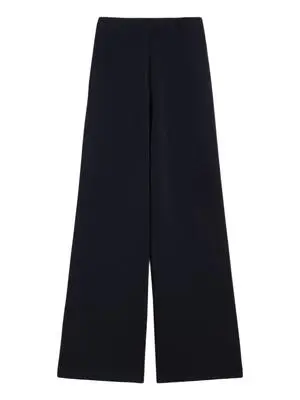 Max Mara Straight-cut Skirt With Logo Elastic Waist - Blu