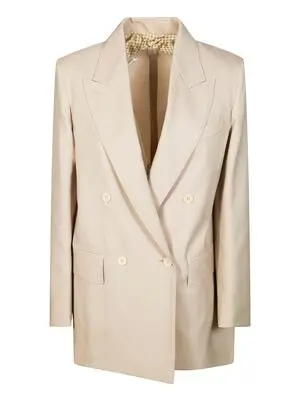 Max Mara Double-breasted Wool Blazer - Marrone