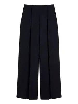 Max Mara MAX MARA 100% Virgin Wool Loose Trousers Blu